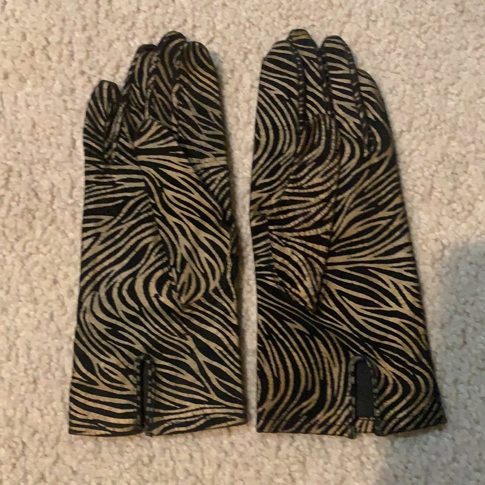 Gloves -Leather -Gold And Black Suede Gloves - Gem